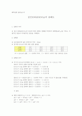 [일반화학실험] 질산포타슘의 용해도-1페이지