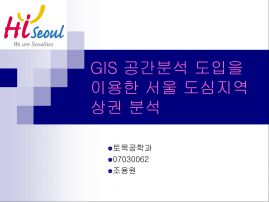 서울 GIS 공모작품 -GIS 공간분석 도입을 이용한 서울 도심지역 상권 분석-1페이지