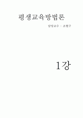 평생교육방법론-중간교안-1페이지