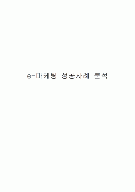 e-마케팅 성공사례 분석-1페이지