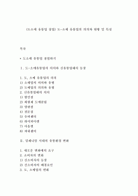 (도소매 유통업 창업) 도-소매 유통업의 의의와 현황 및 특성-1페이지