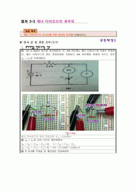 실험(3) 결과 3-3,4,6제너 다이오드의 로우딩,반파 정류회로,브릿지 전파 정류회로, -1페이지