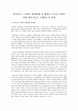 역사적으로 보험이 발생하게 된 배경과 오늘날 보험은 어떤 법적기능을 수행하는지 설명 -1페이지