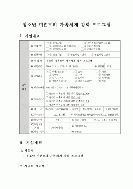 청소년 미혼모의 가족체계 강화 프로그램-1페이지