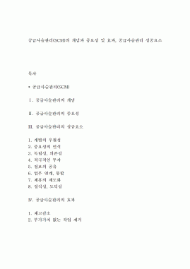 공급사슬관리(SCM)의 개념과 중요성 및 효과, 공급사슬관리 성공요소-1페이지