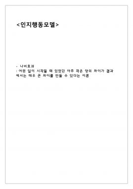 인지행동모델의 등장배경, 인지이론 및 행동주의 이론 분석과 인지행동모델 분석[A+ 평가 레포트]-1페이지