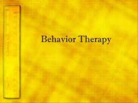 Behavior Therapy(체육과학)의 기원, 특징, 방법, 공헌점, 의의등등[A+ 평가 레포트]-1페이지