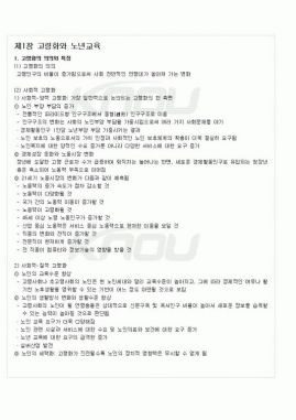 2011년 2학기 노인교육의이해 출석대체시험 핵심체크-1페이지