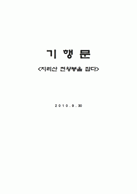 기행문(지리산 천왕봉)-1페이지