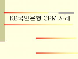 kb국민은행 CRM 사례-1페이지