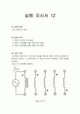 단상변압기, 단권변압기 사전보고서 (단상 변압기의 극성, 변압기의 전압 변동율, 변압기의 병렬연결)-1페이지