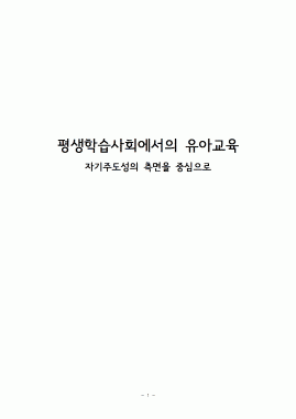 평생교육 측면에서 유아교육의 중요성과 세계의 유아교육 현황 및 문제점 개선방안[A+추천 레포트]-1페이지