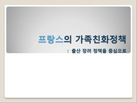 [외국의 출산장려정책] 프랑스의 가족 친화적 출산장려정책 분석 및 우리나라에서의 적용(2012년 추천 우수 레포트 선정)-1페이지