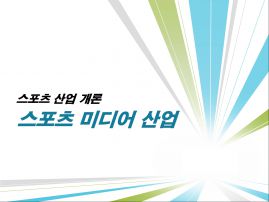 스포츠 미디어산업,스포츠 미디어 산업의 현황과 문제점 및 발전방향-1페이지