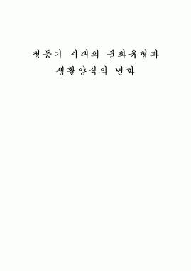 청동기 시대 문화유형과 생활양식의 변화-1페이지