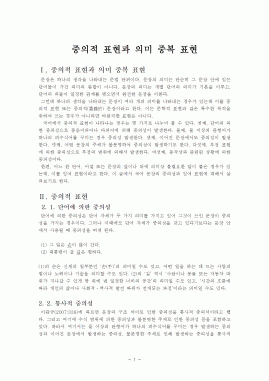 중의적 표현과 의미 중복 표현-1페이지