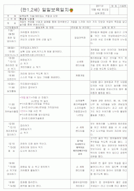 [2011년 10월][평가인증]어린이집 보육일지, 일일보육일지-1페이지