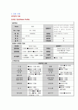 재활간호 척수손상 간호과정-1페이지