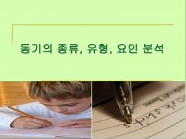 동기의 종류, 유형, 요인 분석-1페이지