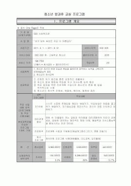 청소년 방과후 교실 프로그램 -1페이지