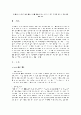 우리나라 노인소득보장제도에 대해 설명. 그리고 주관적 의견을 갖고 비판하시길 바랍니다-1페이지