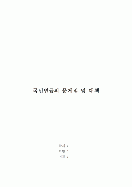 국민연금의 문제점 및 대책-1페이지