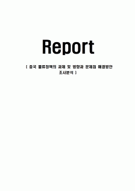 중국 물류정책의 과제 및 방향과 문제점 해결방안 조사분석-1페이지