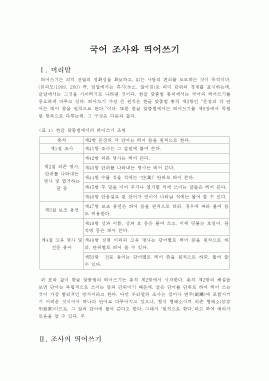 국어 조사와 띄어쓰기-1페이지