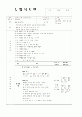 <일일계획안, 보육활동 계획안, 연간 보육 계획안> 일일계획안 (만 5세) - 설날을 즐겨요, 보육활동 계획안 - 설날이에요, 2012년 연간 보육 계획안-1페이지