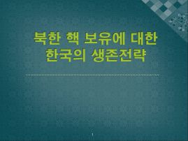 북한 핵 보유에 대한 한국의 생존전략-1페이지