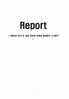 YMCA의 정의 및 내용 특징과 문제점 해결방안 조사분석-1페이지