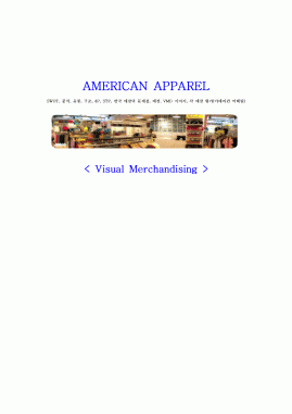 AMERICAN APPAREL -SWOT, 분석, 유통, 구조, 4P, STP, 한국 매장의 문제점, 매장, VMD 이미지, 각 매장 평가(아메리칸 어패럴)-1페이지