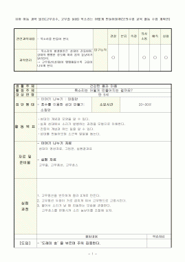 유아 아동 과학 물리(고무호수, 고무줄 실험) (만5세) - 건강한 몸과 마음 : 목소리는 어떻게 만들어질까(모의수업 교육 활동 수업 계획안)-1페이지