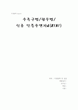 수족구병/광우병/신종 인플루엔자A(H1N1) 내용 정리-1페이지