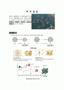 화학-화학결합 :  이온결합, 공유결합, 금속결합, 배위결합, 수소결합 -1페이지