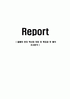 올해의 한자 역사와 의미 및 특징과 뜻 해석 조사분석-1페이지