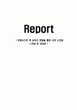 <포화속으로>와 <남부군> 관람을 통한 나의 소견과 느낀점 및 감상문-1페이지