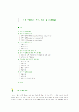 [산후 우울증] 산후 우울증의 원인, 증상 및 치료방법-1페이지