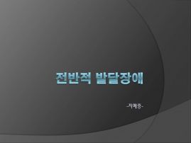 전반적 발달장애 -자폐증-1페이지