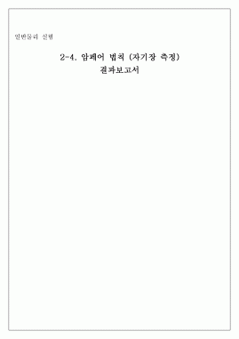 [일반 물리 실험] 2-4. 암페어 법칙 (자기장 측정) 결과보고서-1페이지