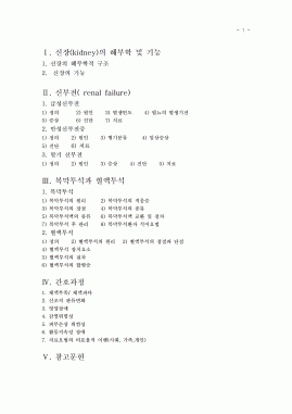 신부전(Renal failure)의 치료와 간호중재-1페이지