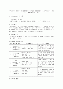 가족생활주기 단계에서 신혼기가족의 기능과 역량을 강화시켜주기 위한 교육프로그램에 대한 세부운영내용을 작성해보세요 -1페이지