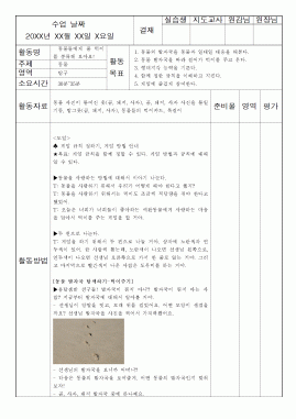 [유아교육]게임활동, 동물 먹이 분류하기 모의수업 활동 계획안-1페이지