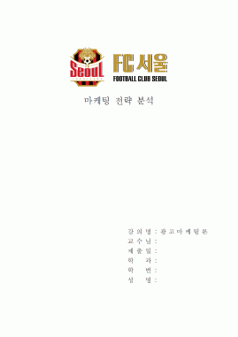 2012 FC서울 마케팅전략 분석-1페이지