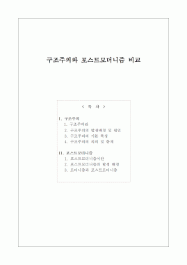 구조주의와 포스트모더니즘 비교-1페이지