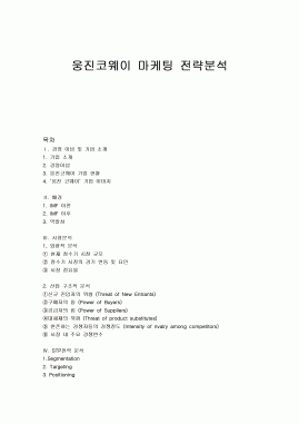 웅진코웨이 기업분석및 마케팅STP,SWOT,4P전략 분석-1페이지