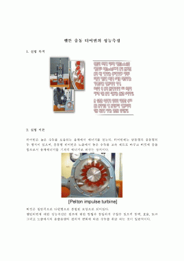 펠톤 충동 터어빈의 성능측정-1페이지