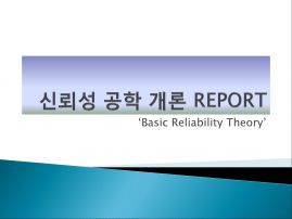신뢰성 공학 개론 (Basic Reliability Theory)-1페이지