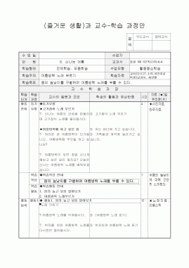 2)즐거운 생활-음의 높낮이를 구별하며 여름방학 노래를 부를 수 있다.(중안)-1페이지