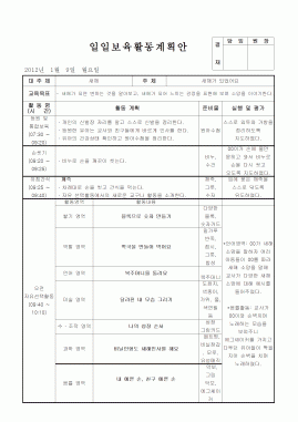 만3세 평가인증 일지 2012년 1월 9일 월요일 -1페이지